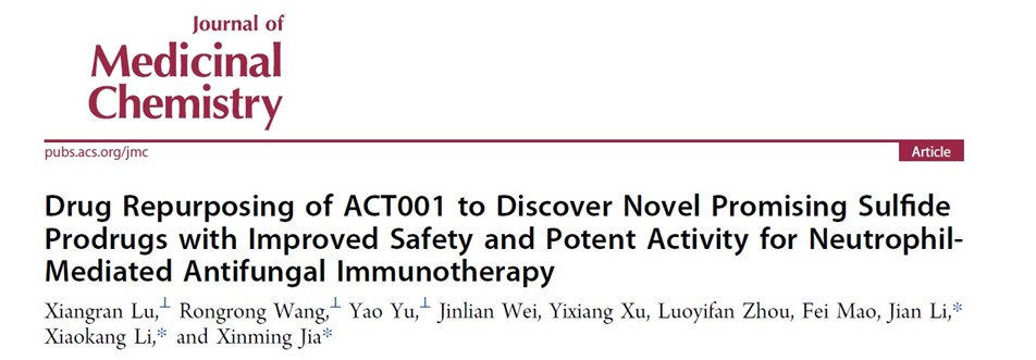 同济大学医学院贾鑫明教授团队发现新型ACT001硫代衍生物在中性粒细胞介导的抗真菌免疫治疗中的应用-医学院